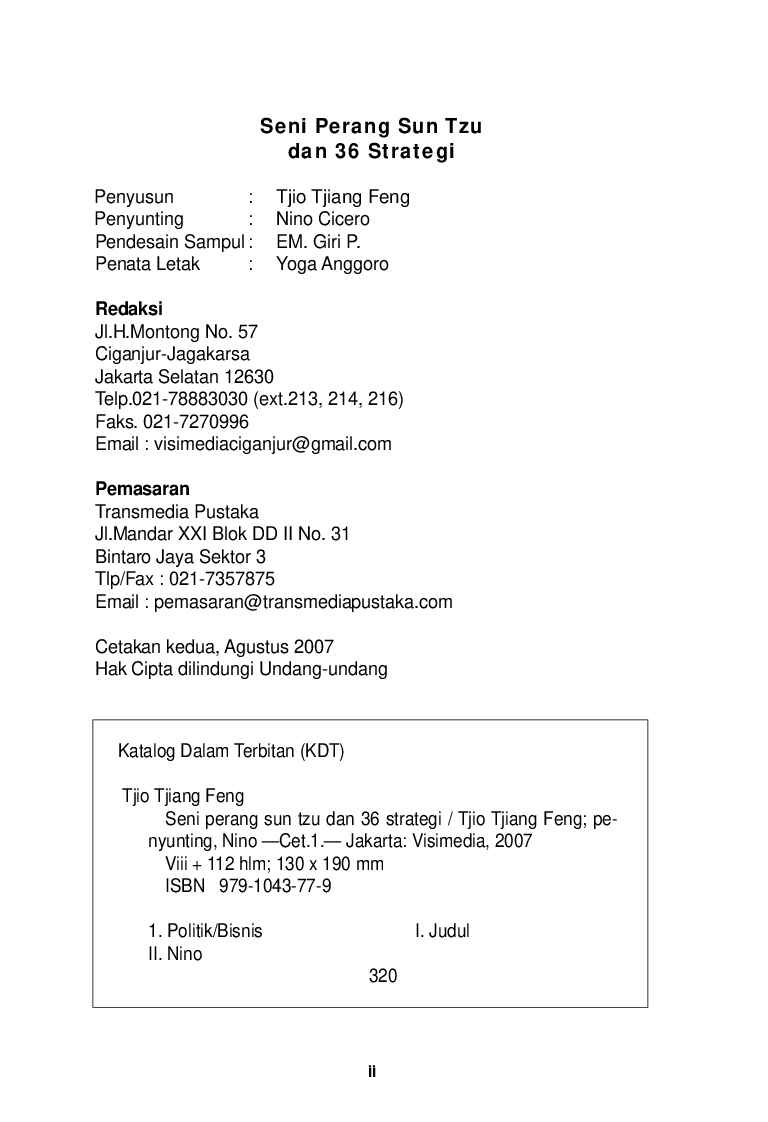 Baca Seni Perang Sun Tzu 36 Strategi By Tjio Tjiang Feng Ebook Gratis ...