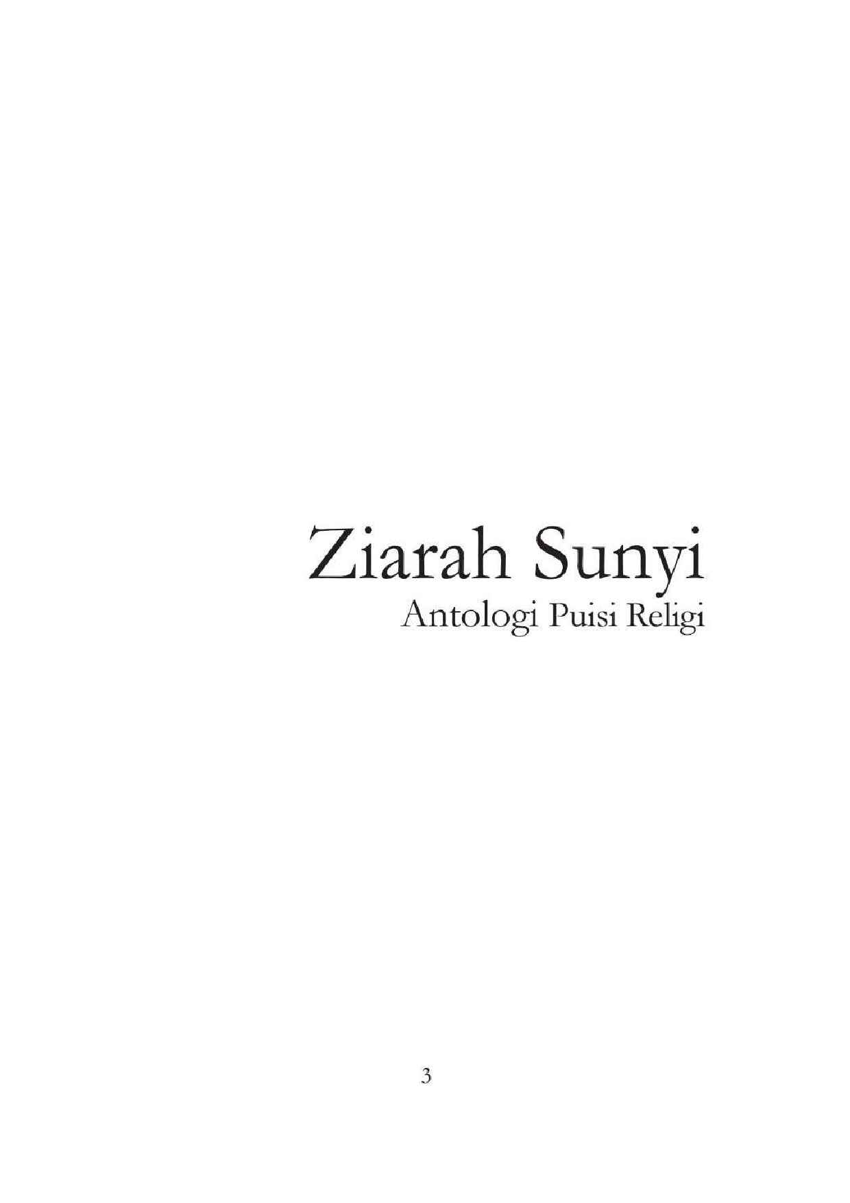 Baca Ziarah Sunyi Antologi Puisi Religi By Ahmadun Yosi Herfanda Dkk ...