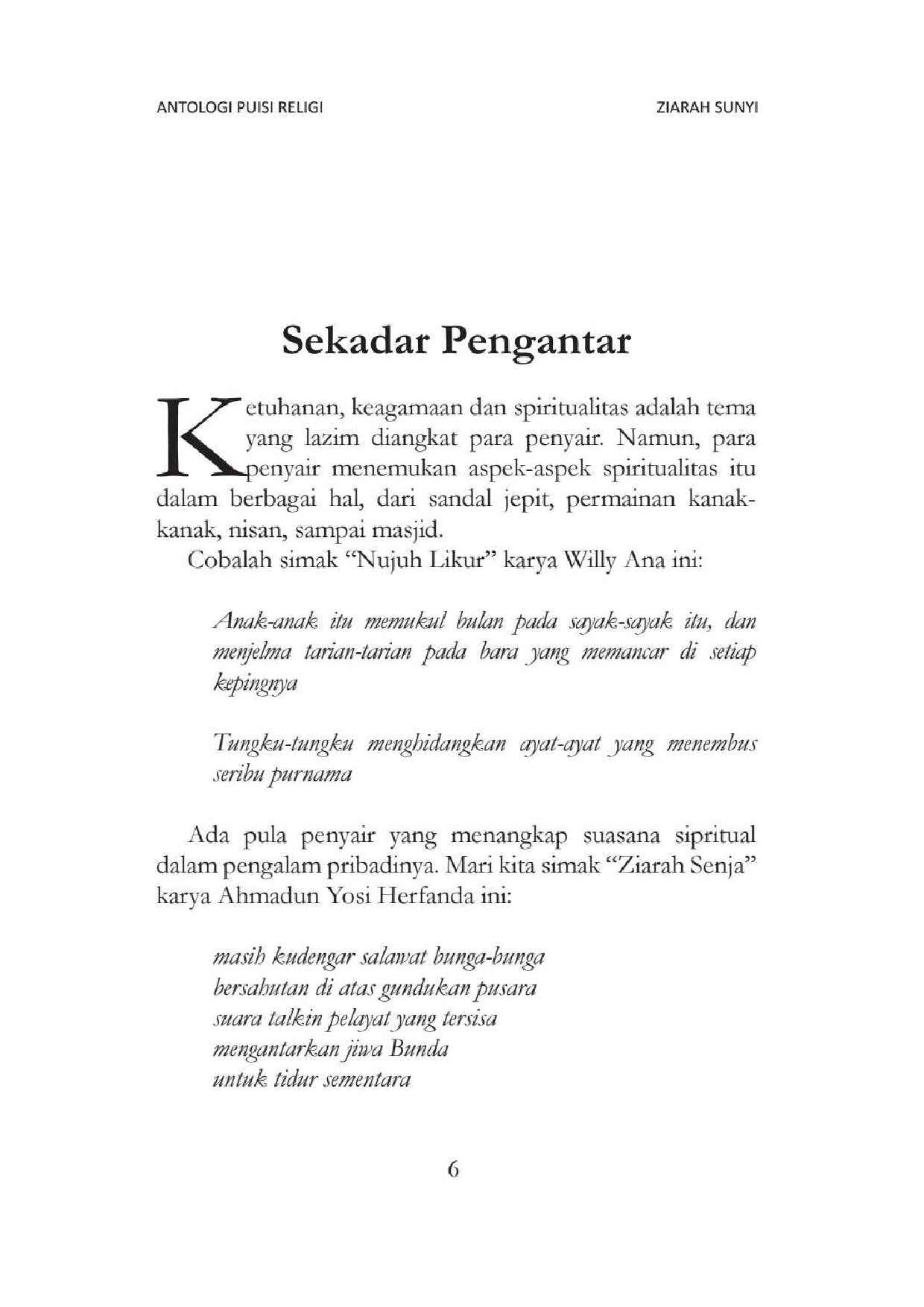 Baca Ziarah Sunyi Antologi Puisi Religi By Ahmadun Yosi Herfanda Dkk ...
